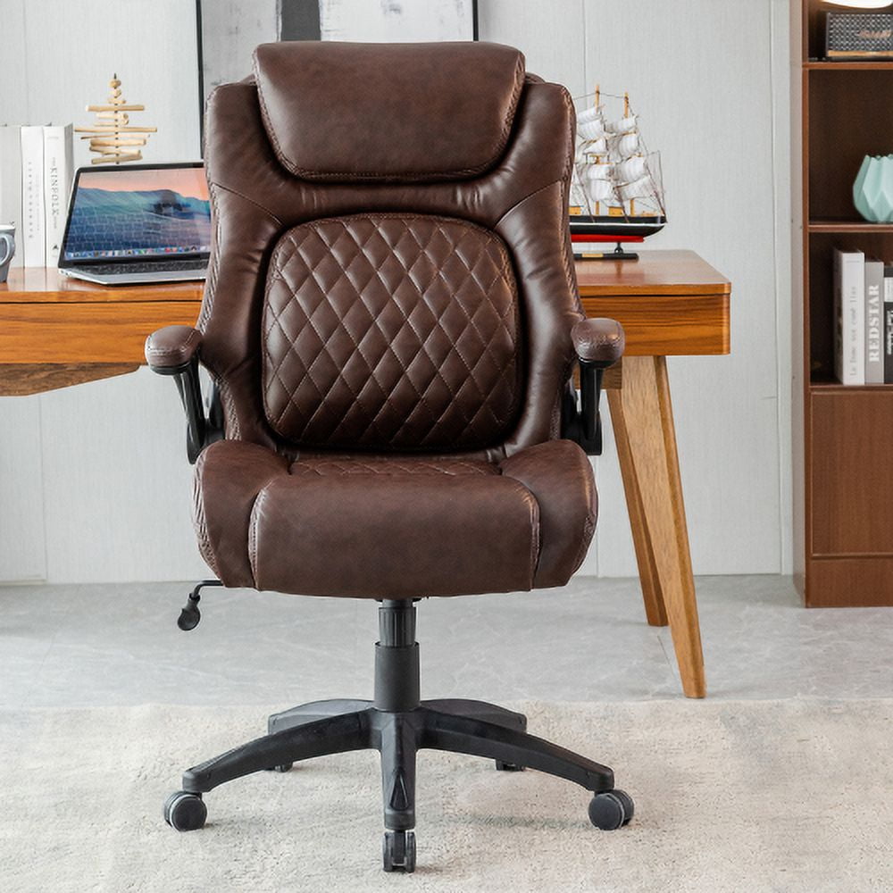 Big & Tall 400lb Ergonomic Leather Office Chair Executive Desk Chair ...