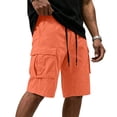 Big & Tall Cargo Shorts for Men Multi-Pockets Drawstring Elastic Waist ...
