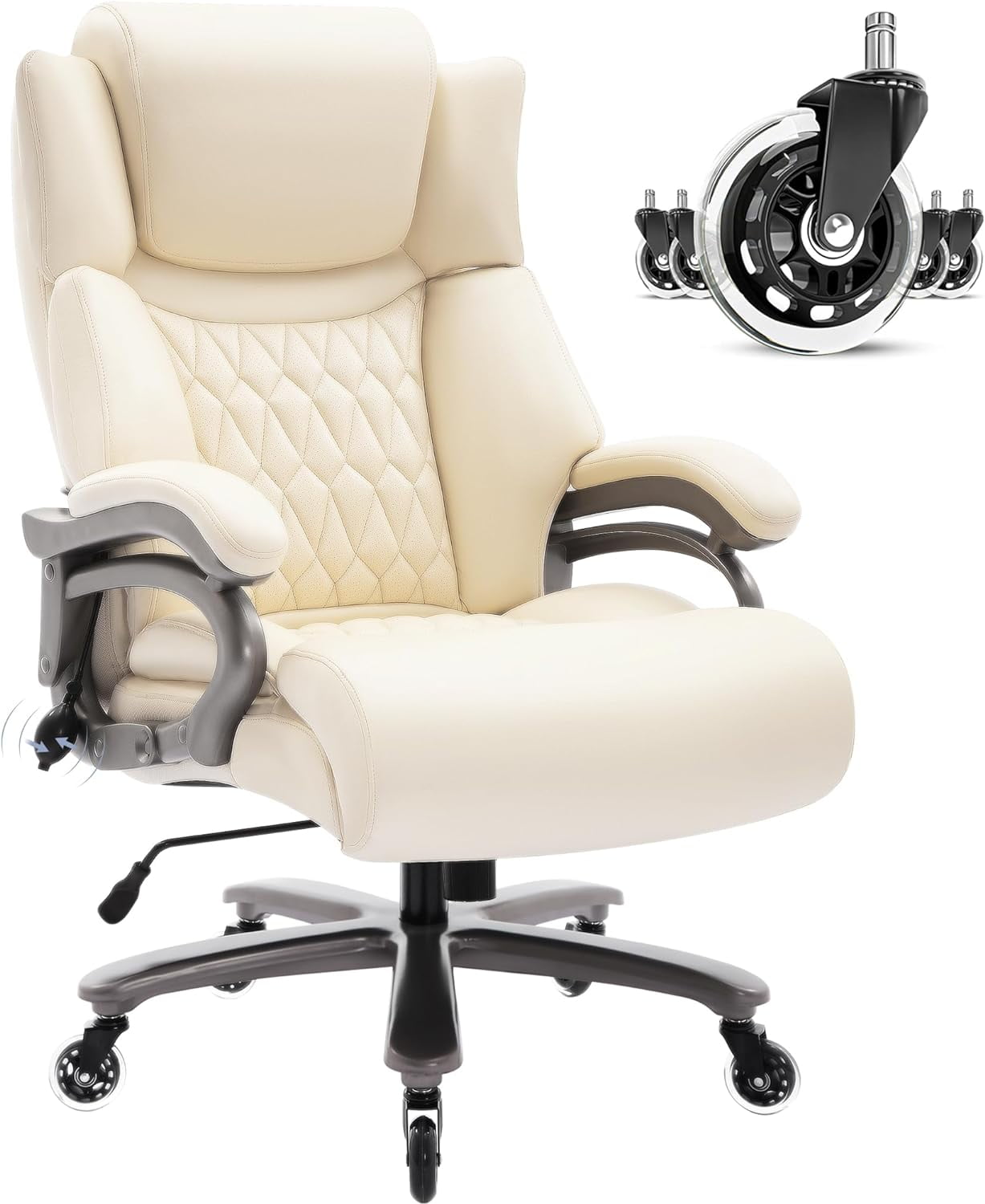 Big and Tall Chair 400lbs- Adjustable Lumbar Support&Headrest Quiet ...