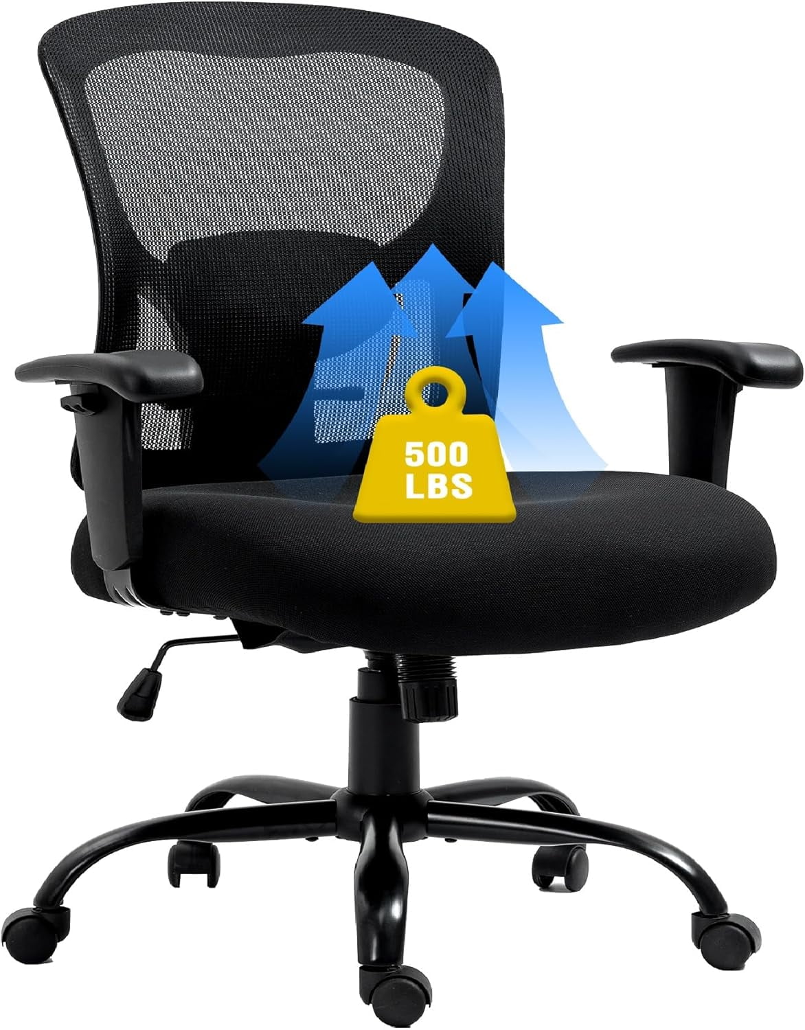 Big and Tall Chair 600lbs Computer Executive Heavy Duty Chair with 4D ...