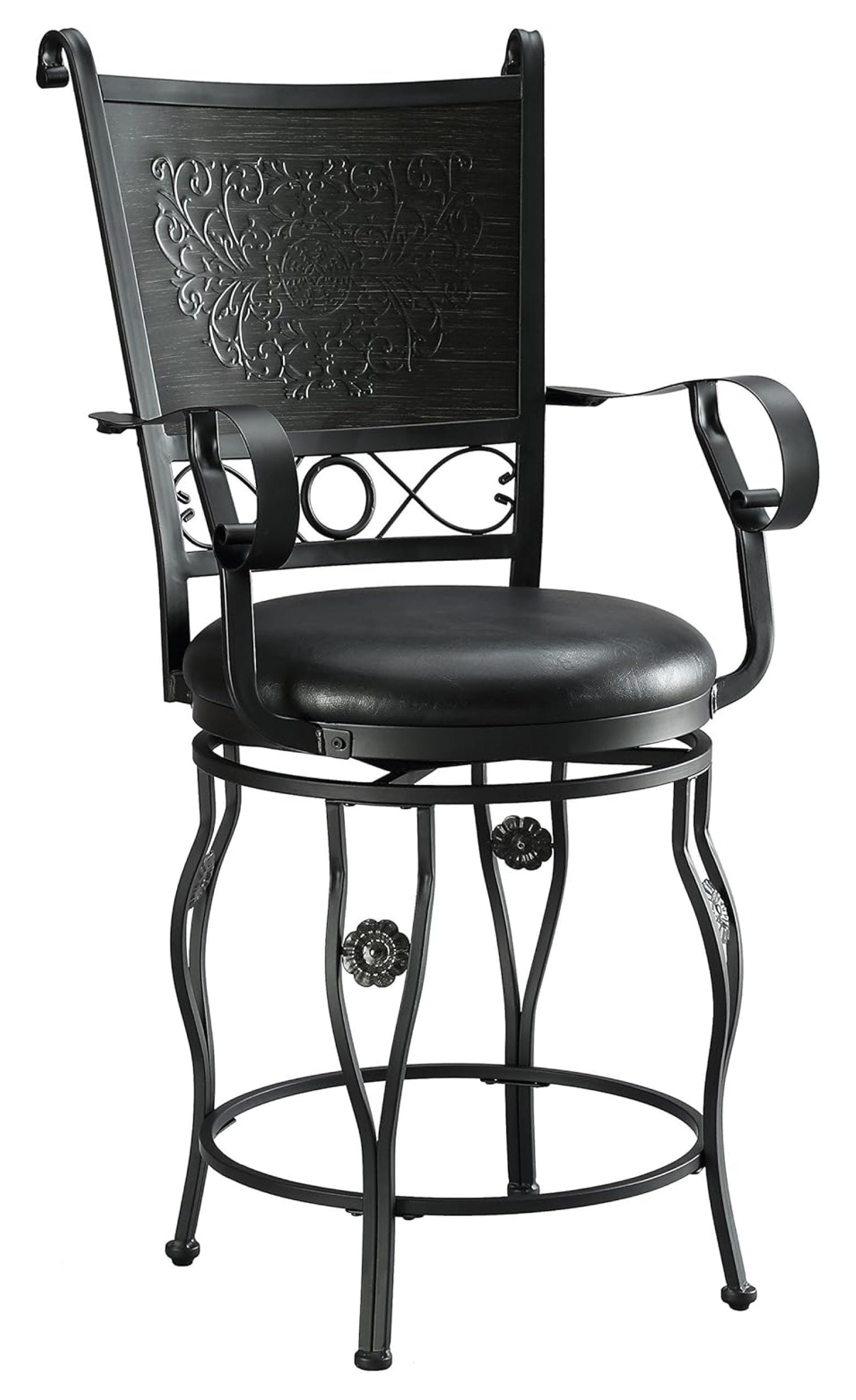 Big & Tall Counter Stool - 24" Metal Bar Stool - 400 lb Capacity ...