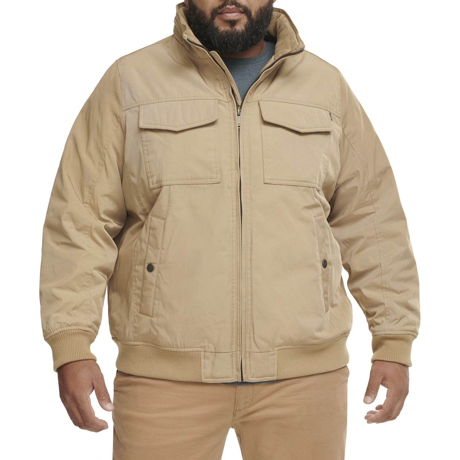 Big & Tall Dockers® Polytwill 2 Pocket Bomber Jacket Color: Harvest ...