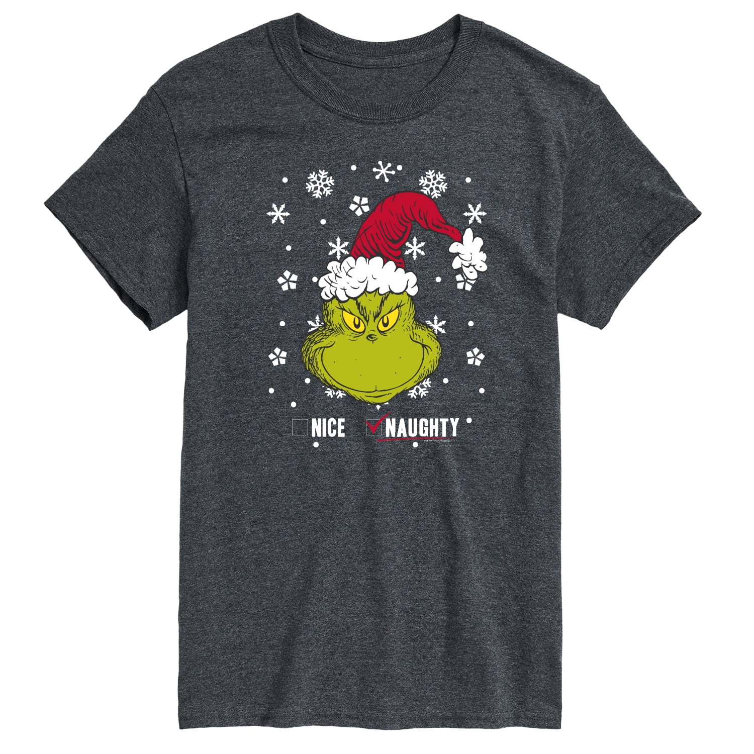 The Grinch - Naughty Check - Men's Short Sleeve Graphic T-Shirt ...
