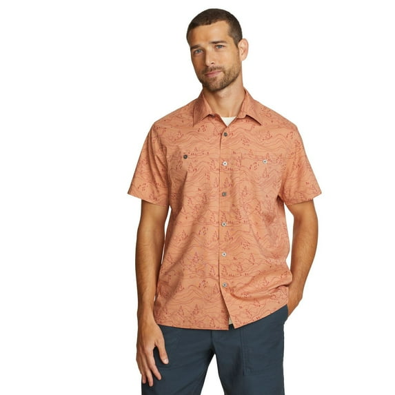Big & Tall Eddie Bauer Rainier 3.0 Print Short Sleeve Button-Down Shirt ...