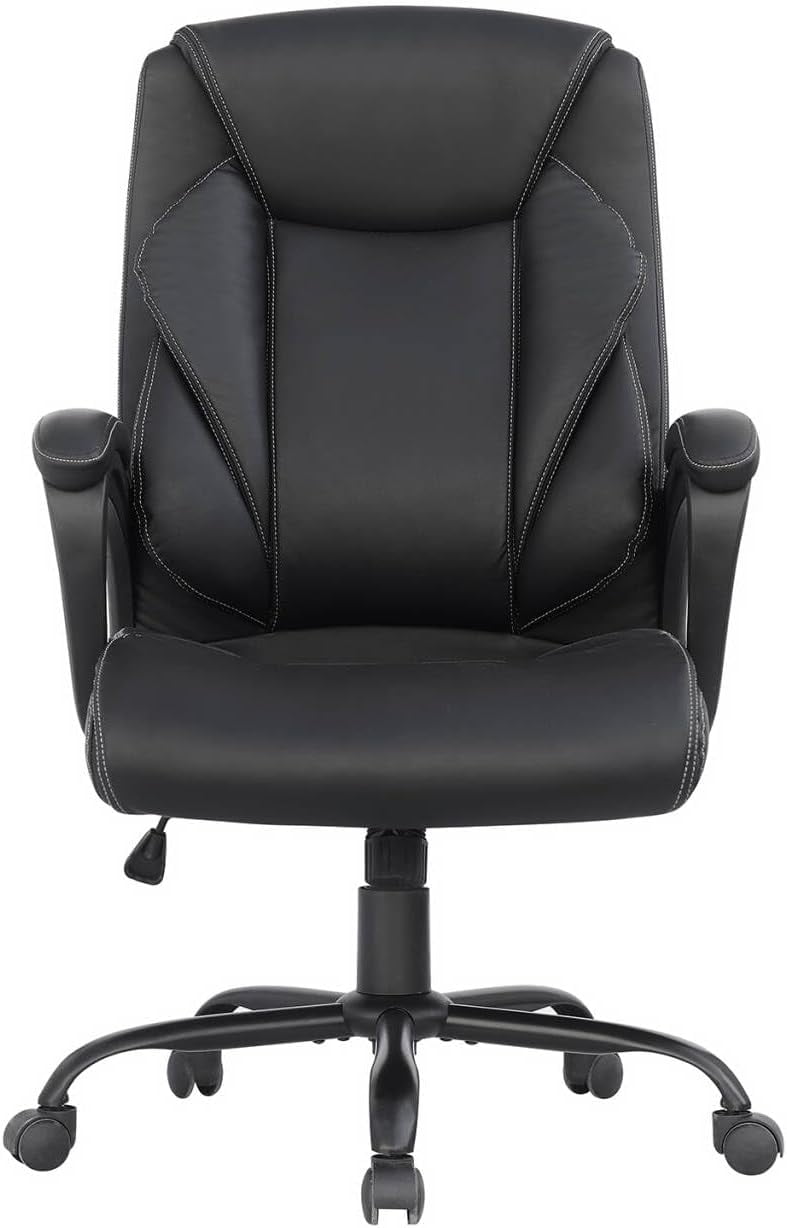 Big and Tall Ergonomic Office Chair,Leather Office Chair with High Back ...