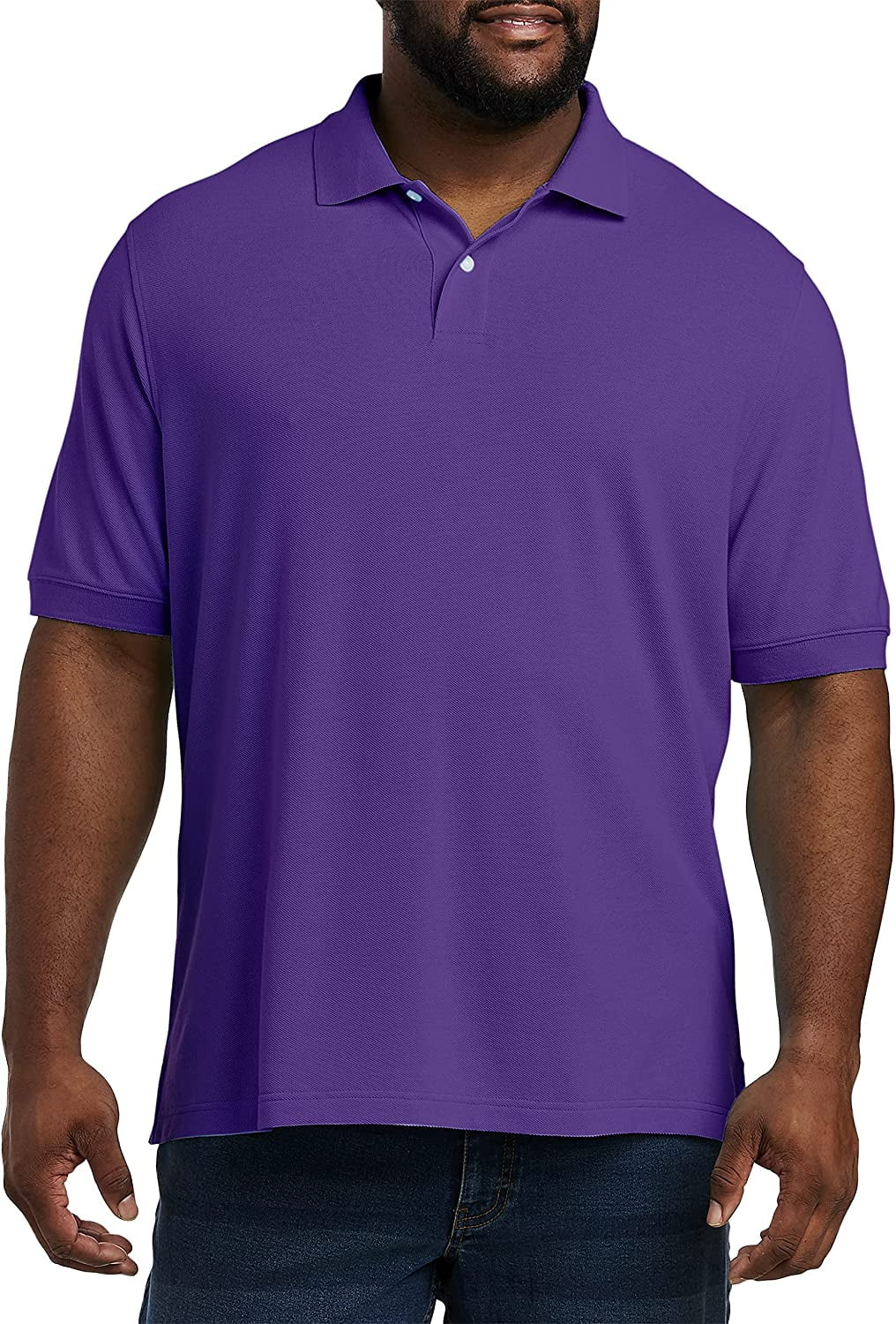 Big and Tall Essentials by DXL Men's Pique Mesh Short-Sleeve Polo Shirt ...