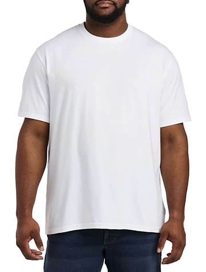 DXL Men's Essentials Big & Tall Extra Large Short-Sleeve Crewneck T-Shirt, Bright White, 4XLT ...