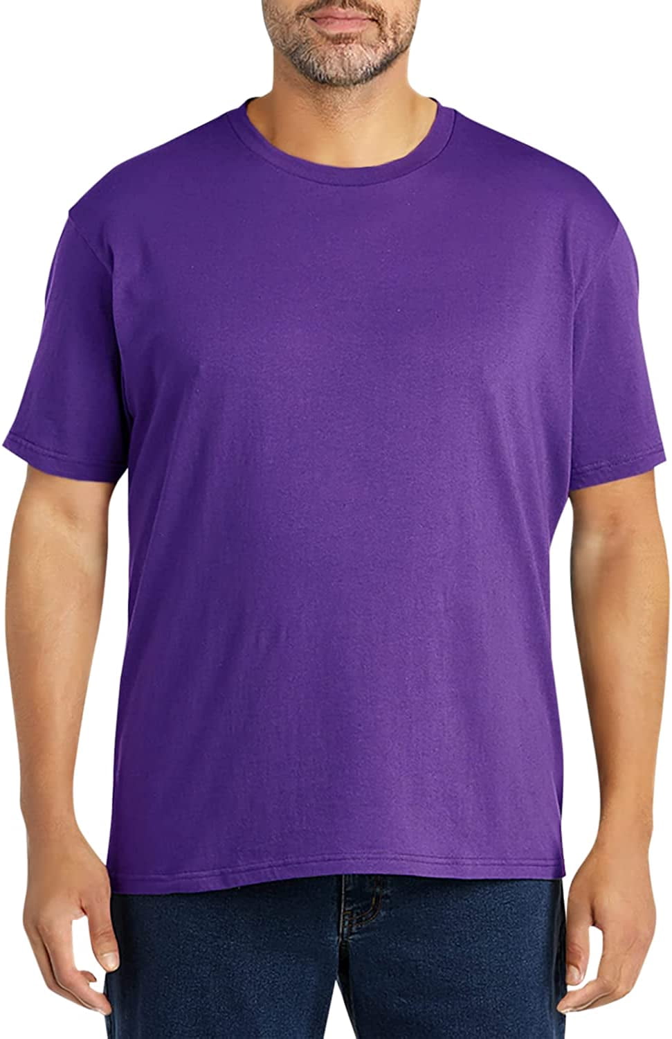 DXL Men's Essential Big and Tall Crewneck T-Shirts, 2XLT, Purple, Pack ...