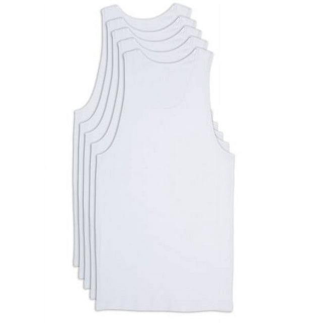 DXL Men's Big and Tall Essentials, White Tank Top Undershirts, 3XL ...
