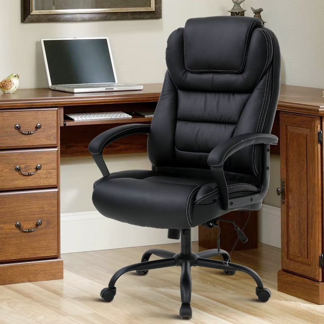 Big and Tall Executive Chair 500 Lbs Capacity PU Leather Boss Office ...