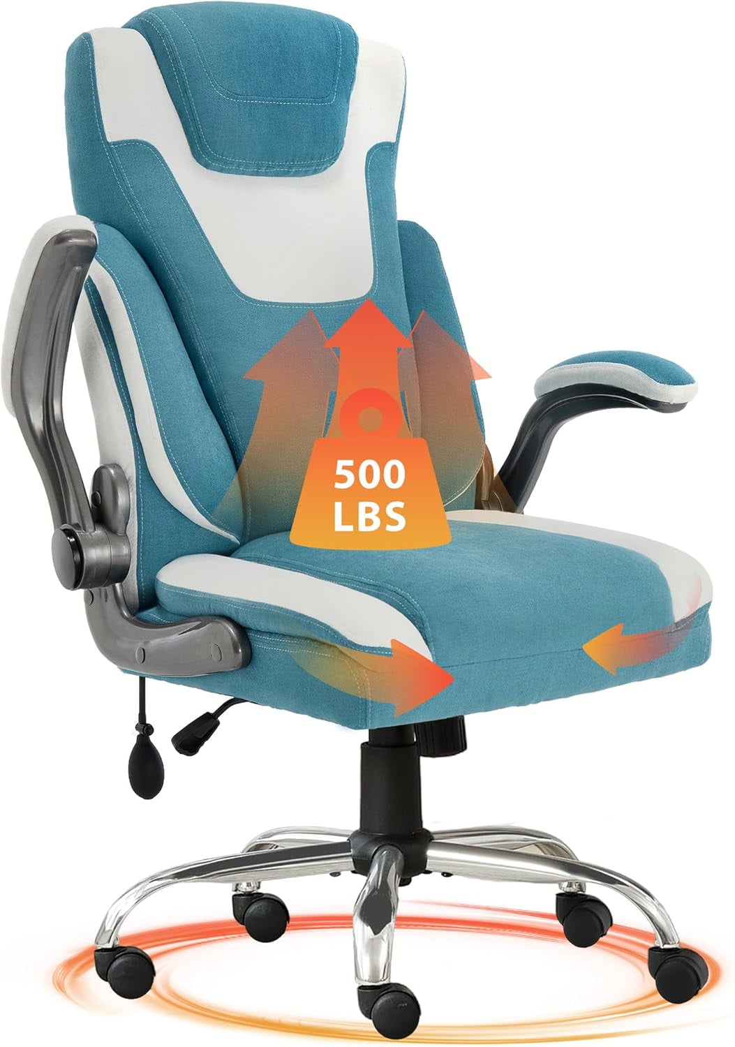 Big and Tall Executive Office Chair, Heavy Duty Desk Chair Wide Seat ...