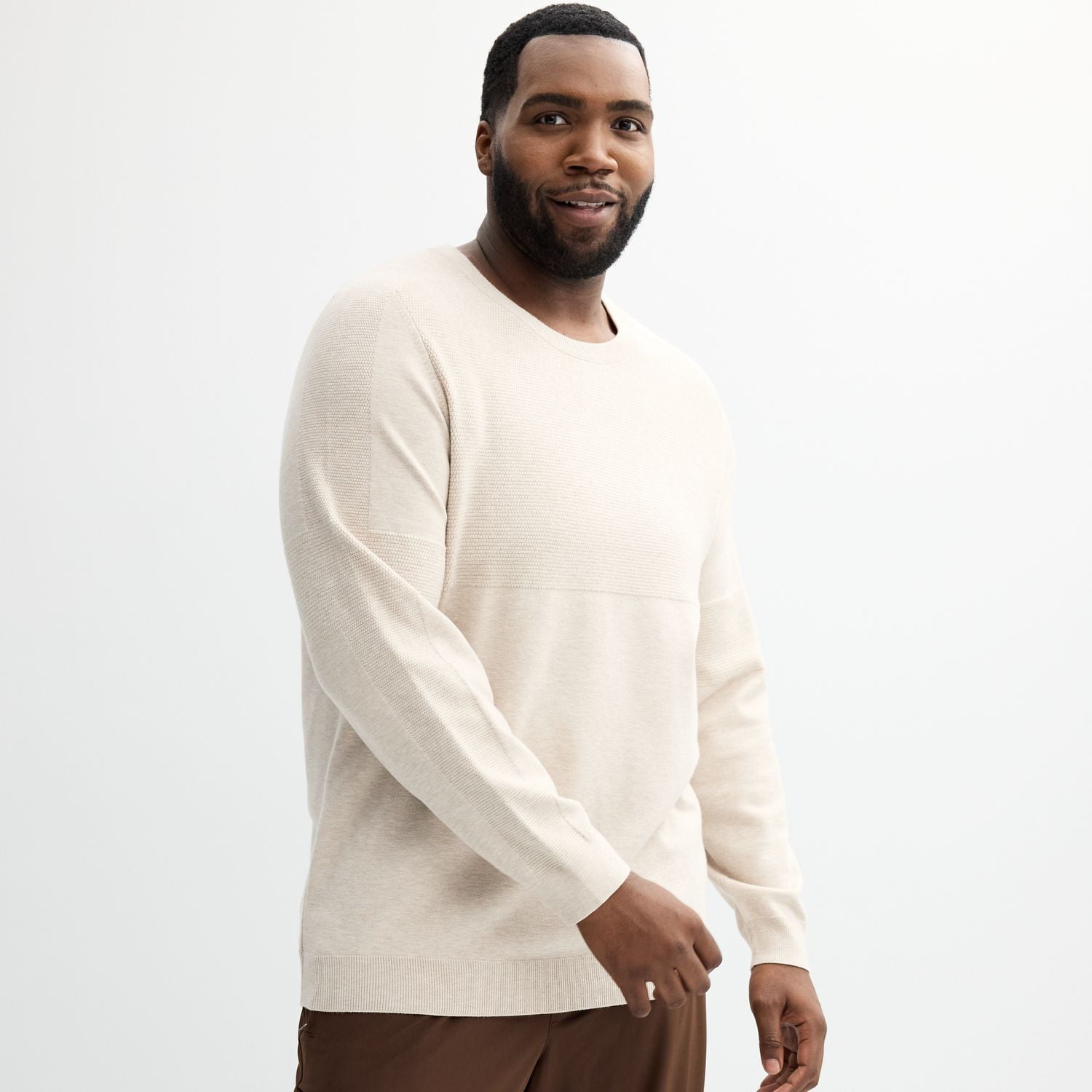 Big & Tall FLX Commuter Crewneck Sweater Color: Camel Size: 4XB ...
