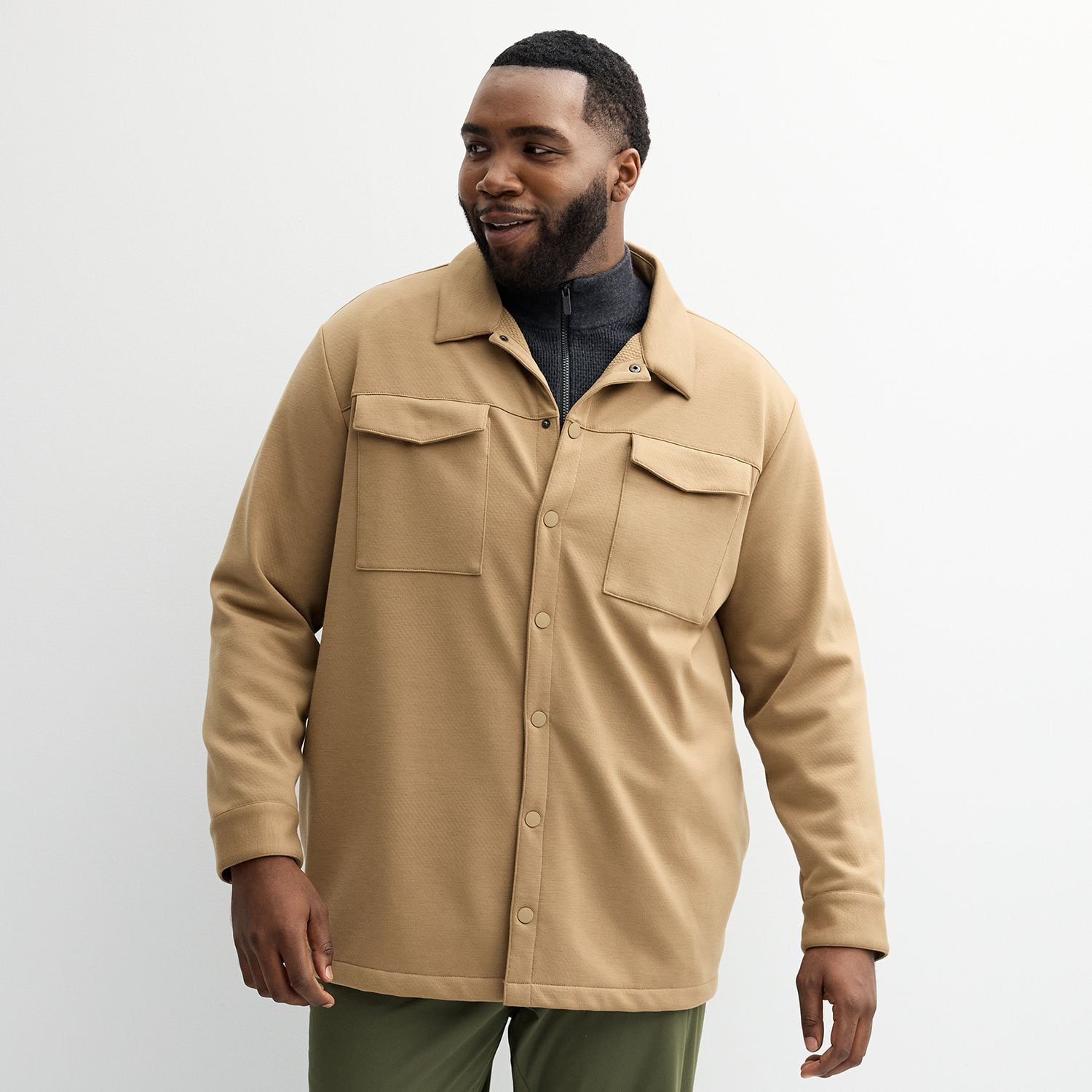 Big & Tall FLX Heavyweight Shacket Color: Woodbridge Size: L TALL ...