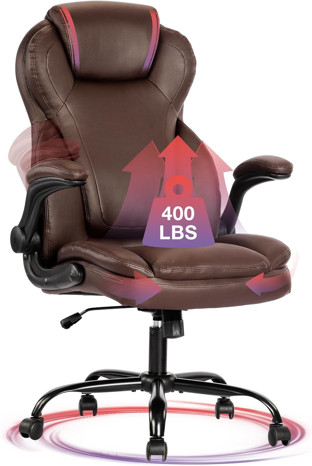 Big and Tall Fabric Office Chair 400lbs-Heavy Duty Executive Desk Chair ...