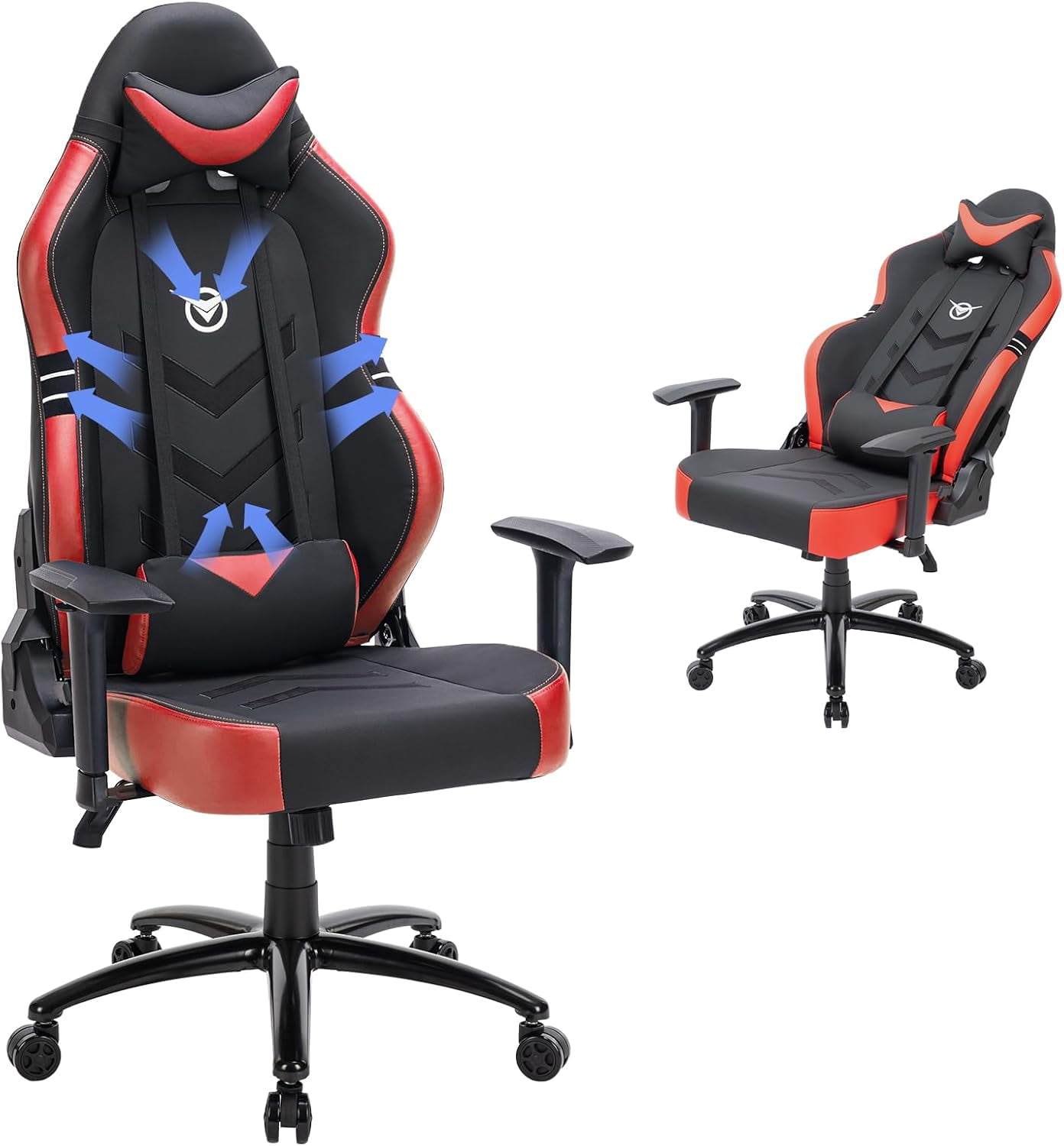 Big and Tall Gaming Chair 350lbs-Racing Computer Gamer Chair,Ergonomic ...