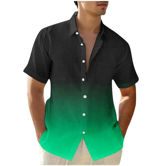 Big & Tall Hawaiian Shirts for Men Ombre Tie Dye Button Down Short ...