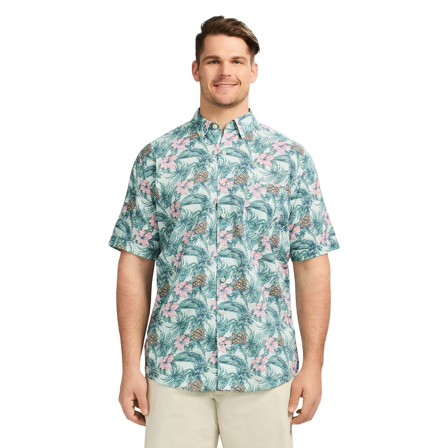 Big & Tall IZOD Dockside Short Sleeve Chambray Color: Moonlight Jade ...