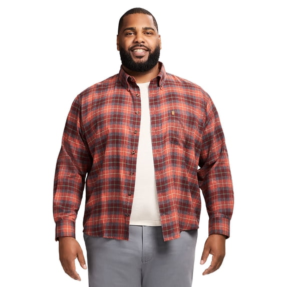Big & Tall IZOD Stratton Flannel Long Sleeve Button-Down Shirt Color ...