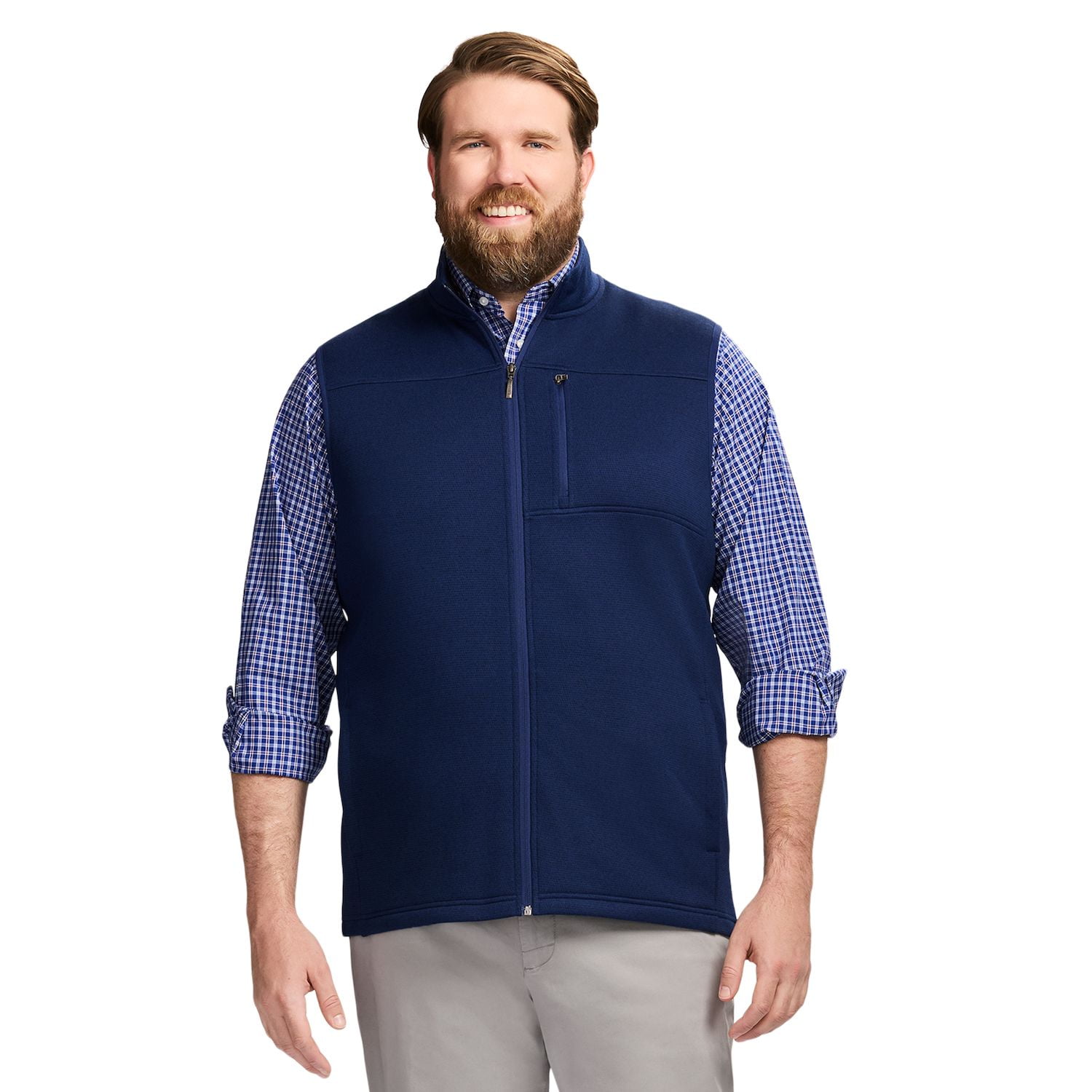 Big & Tall IZOD Sweater Fleece Vest Color: Medieval Navy Size: 3XB ...