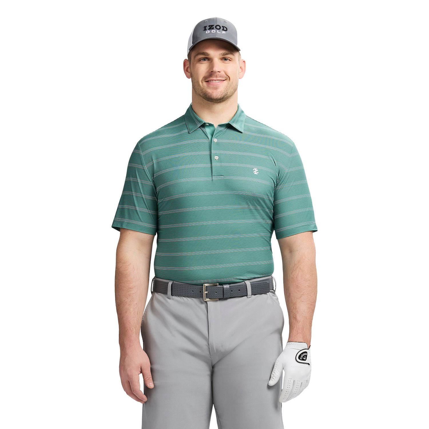 Big & Tall IZOD Swingflex Elite Golf Short Sleeve Polo Shirt Color: Beryl Green Size: 2XB ...