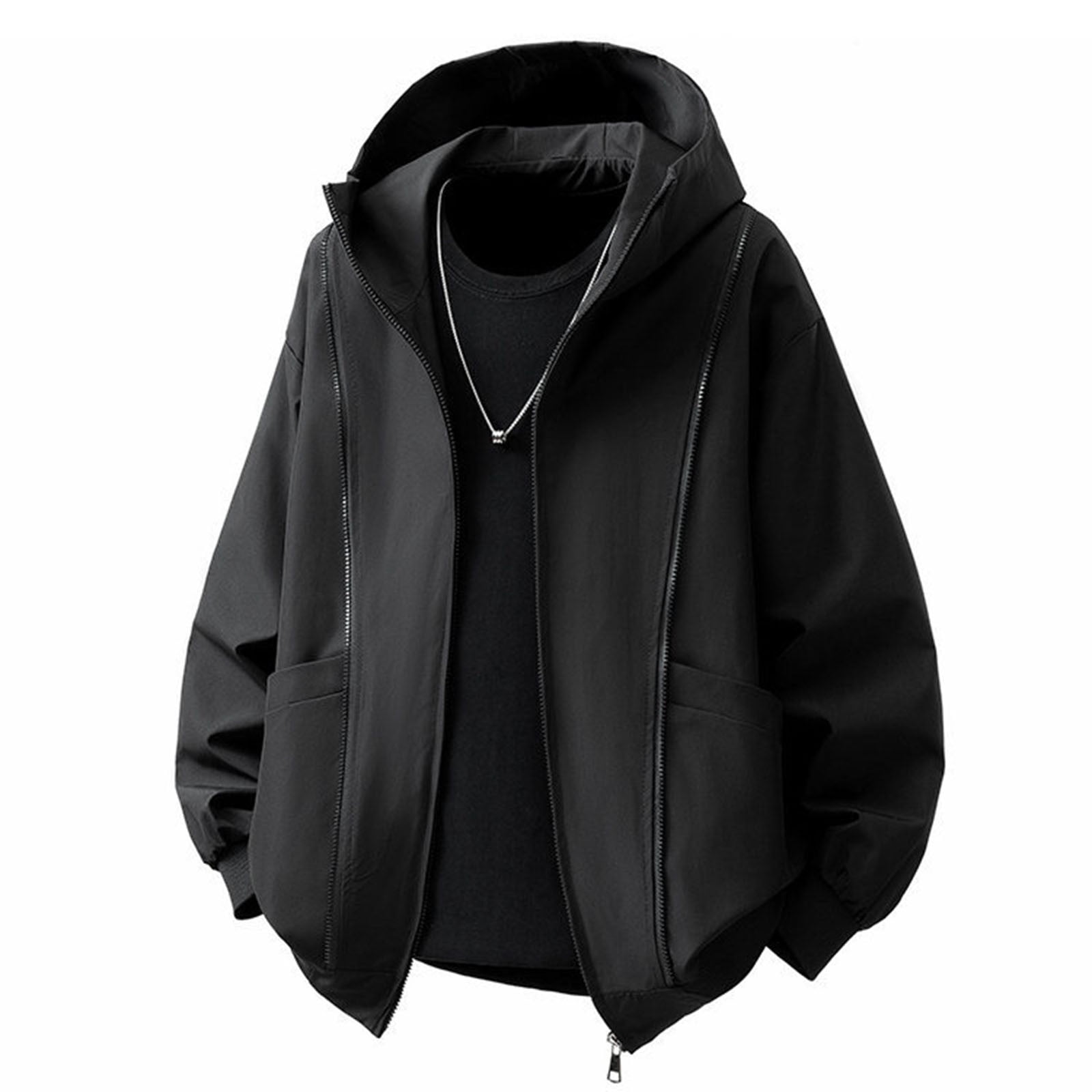Big & Tall Jackets for Men Plus Size M-5X Long Sleeve Zip Up Coats with ...