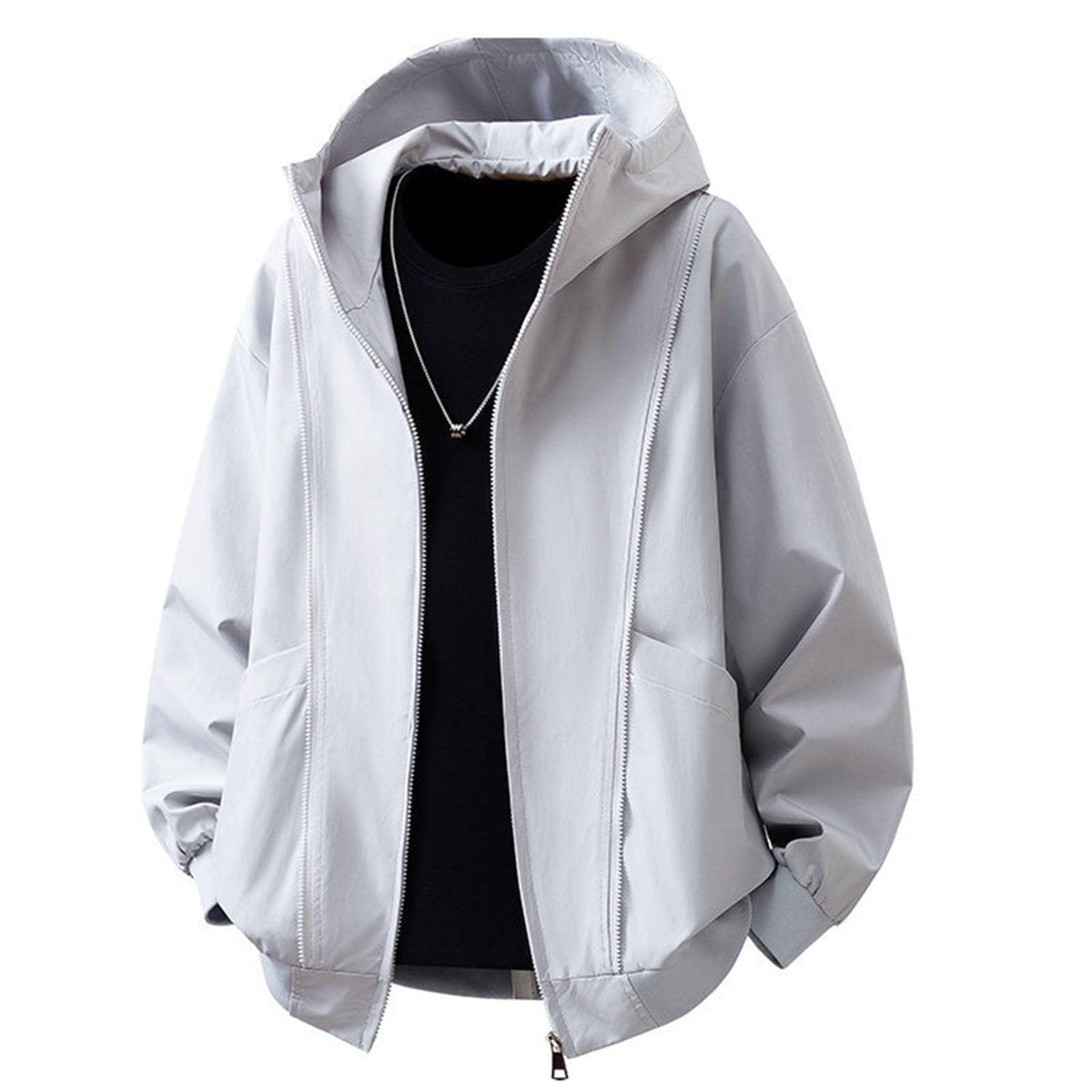 Big & Tall Jackets for Men Plus Size M-5X Long Sleeve Zip Up Coats with ...