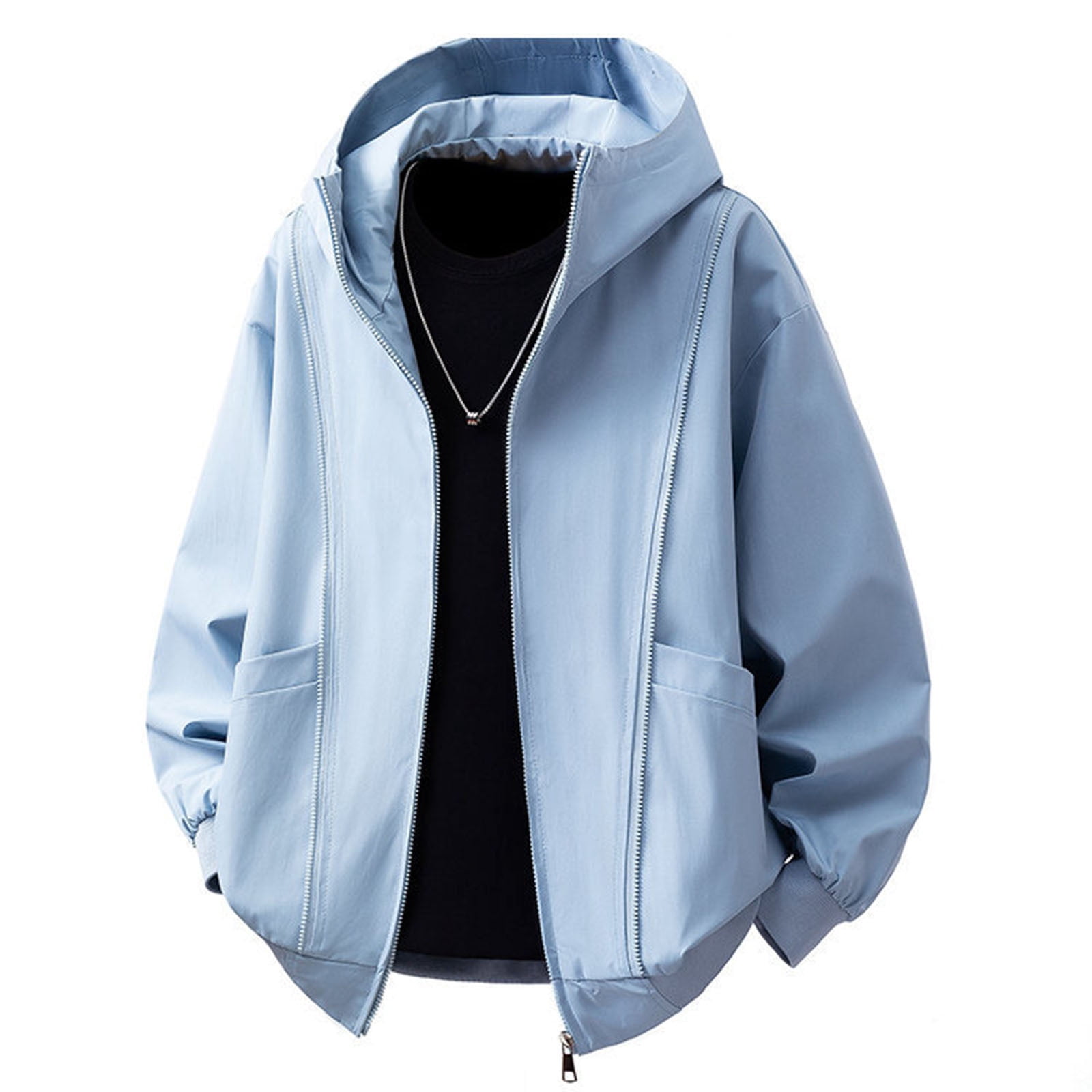 Big & Tall Jackets for Men Plus Size M-5X Long Sleeve Zip Up Coats with ...