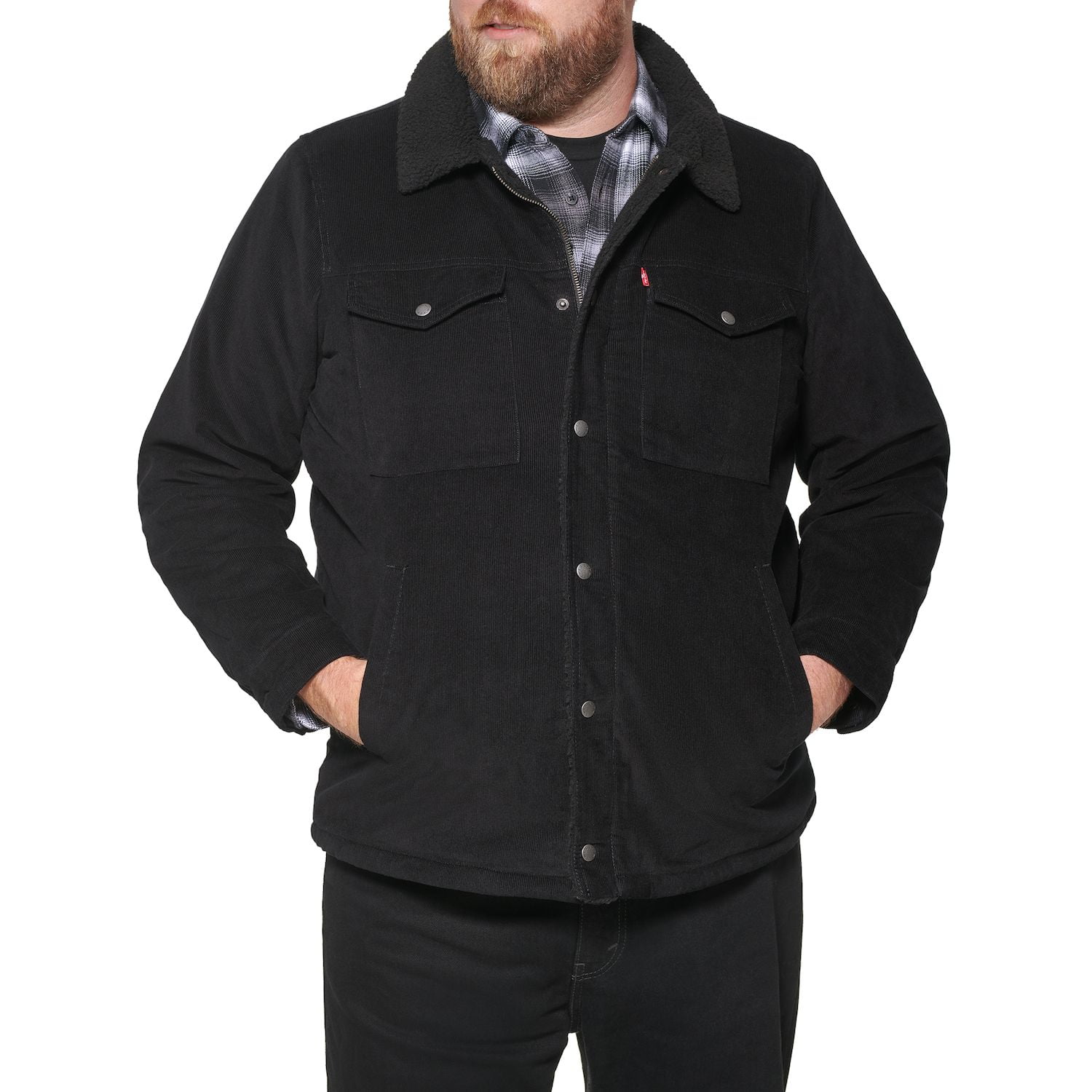 Big & Tall Levi's® Classic Corduroy Sherpa-Lined Trucker Jacket Color ...