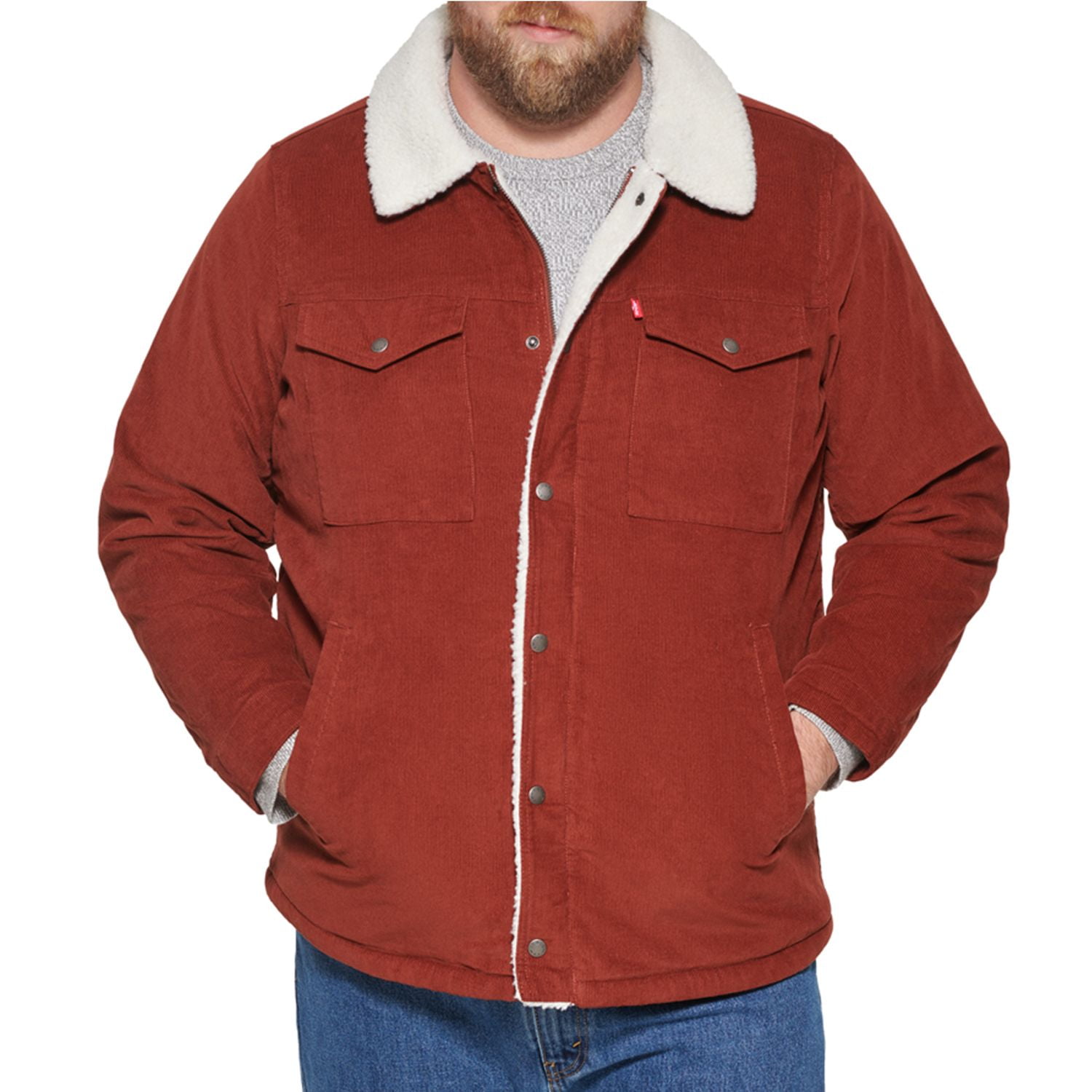 Big & Tall Levi's® Classic Corduroy Sherpa-Lined Trucker Jacket Color ...