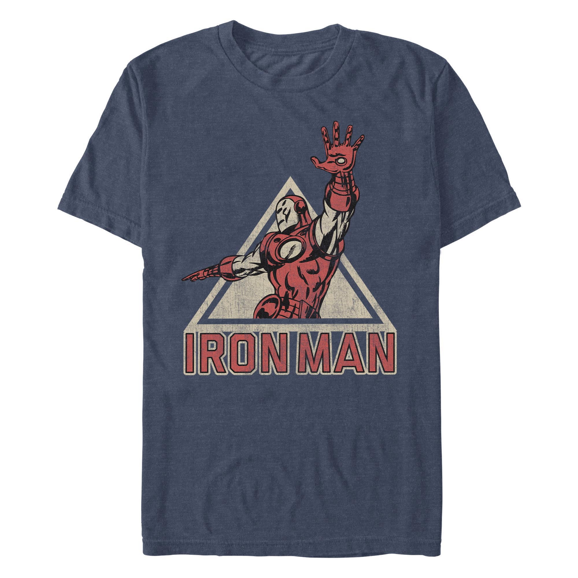 Big & Tall Marvel Iron Man Power Triangle Retro Vintage Tee Color: Navy ...