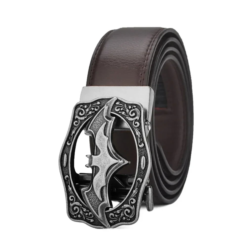 Big & Tall Men Bat Pattern Automatic Ratchet Belt, 1.38 Inch Wide ...