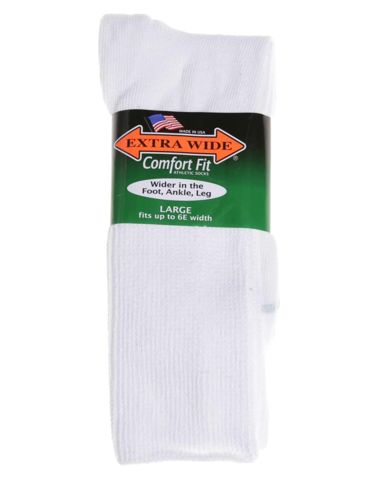USA Made Big & Tall Men's Extra Wide Athletic Crew Socks Size 11-16 ...