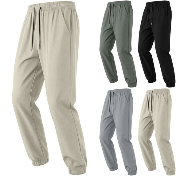 Big & Tall Men's Jogger Sweatpants Tapered Athletic Pants Casual Ribbed ...