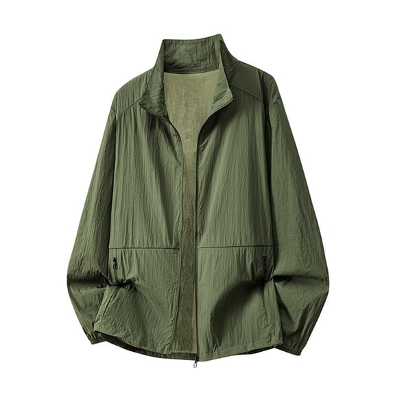 Big & Tall Men's Lightweight Windbreaker Jacket Sun Protection Stand ...