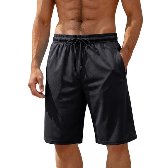 Big & Tall Men's Mesh Athletic Shorts 10" Inseam Summer Workout Knee ...