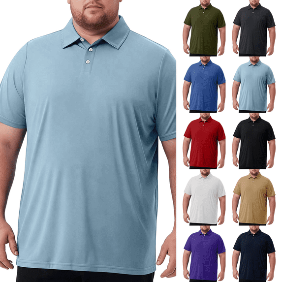 Big & Tall Men's Polo Shirts Quick Dry Performance Short Sleeve ...