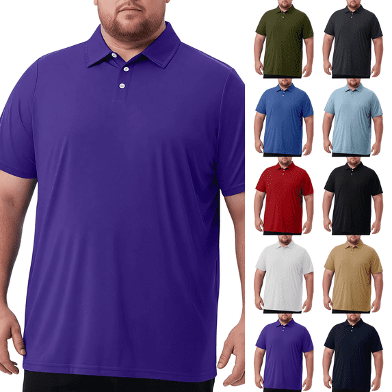 Big & Tall Men's Polo Shirts Quick Dry Performance Short Sleeve ...
