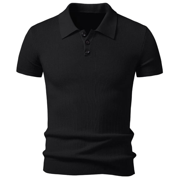 Big & Tall Men's Short Sleeve Business Casual Golf Shirts Ribbed Knit ...
