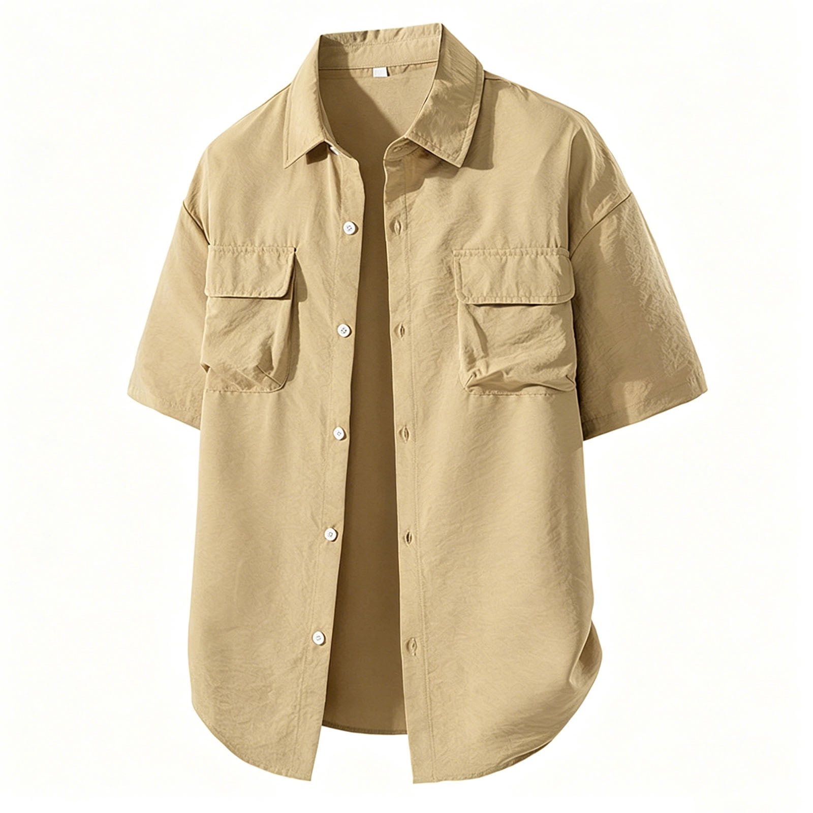 Big & Tall Men's Short Sleeve Button Down Shirt Casual Loose Fit Summer ...