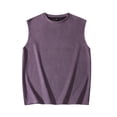 Big & Tall Men's Sleeveless Shirts Faux Suede Crewneck Muscle Tank Tops ...
