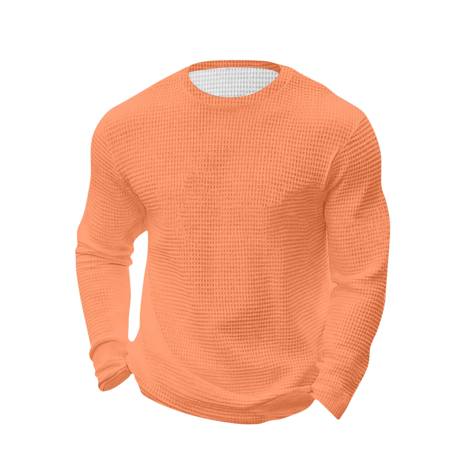 Big & Tall Men's Waffle Knit Long Sleeve Crewneck T-Shirt Thermal Base ...