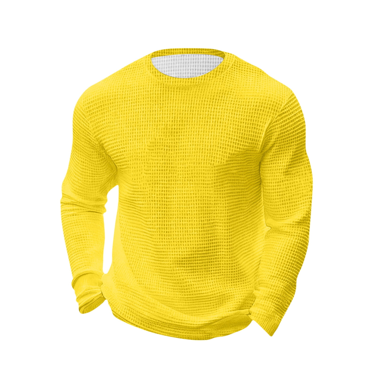 Big & Tall Men's Waffle Knit Long Sleeve Crewneck T-Shirt Thermal Base ...
