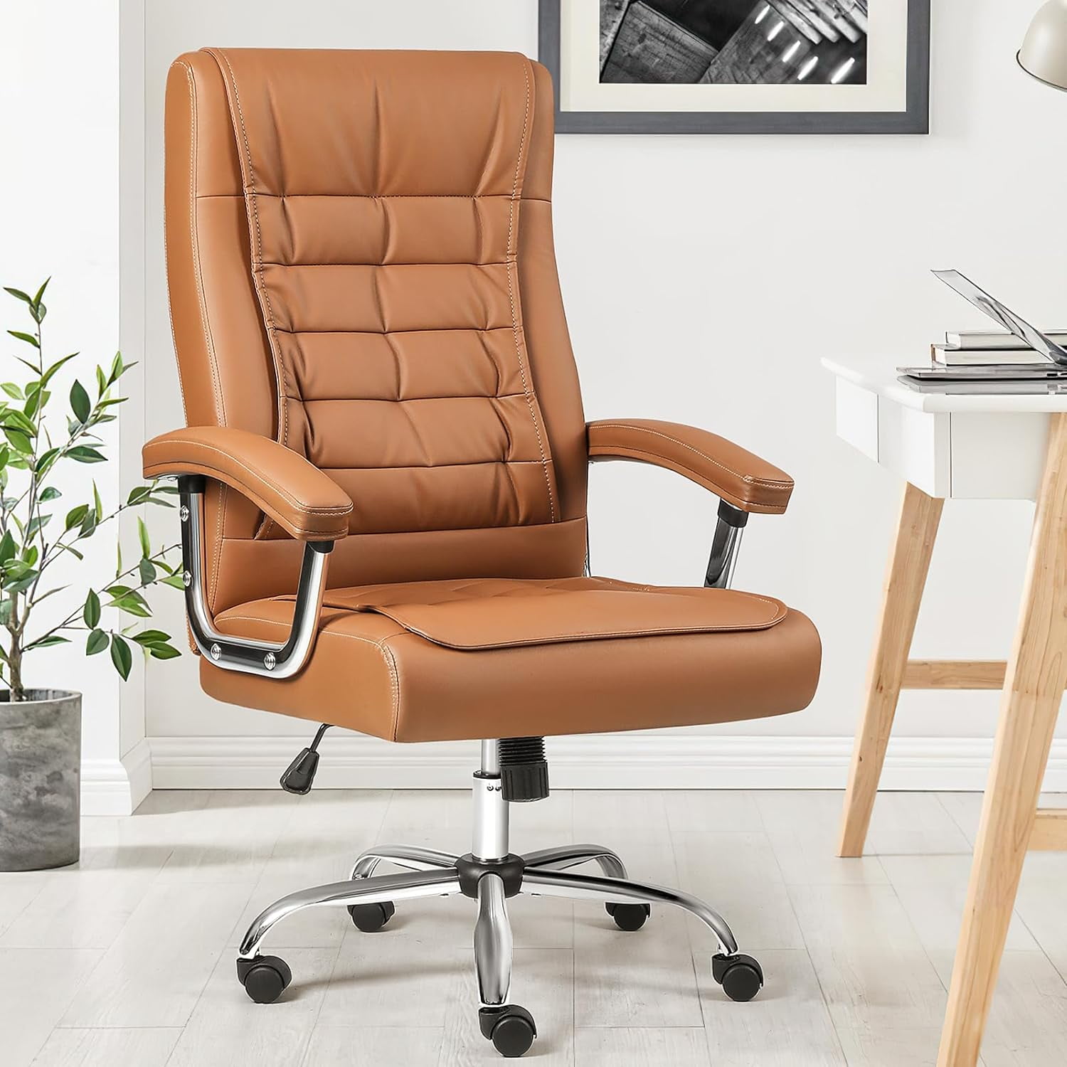 Big and Tall Office Chair,350lbs Leather Office Chair for Heavy People ...