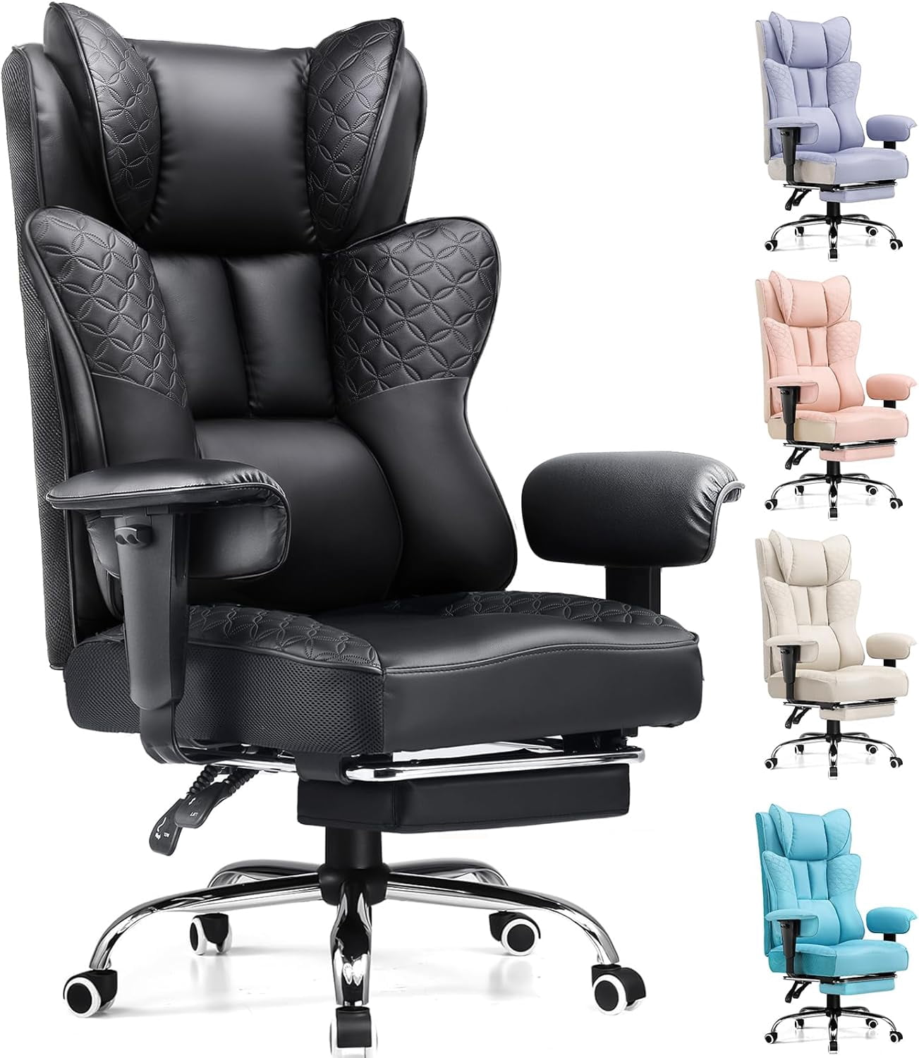 Big and Tall Office Chair 400LBS Wide Ergonomic Gaming with Deluxe ...