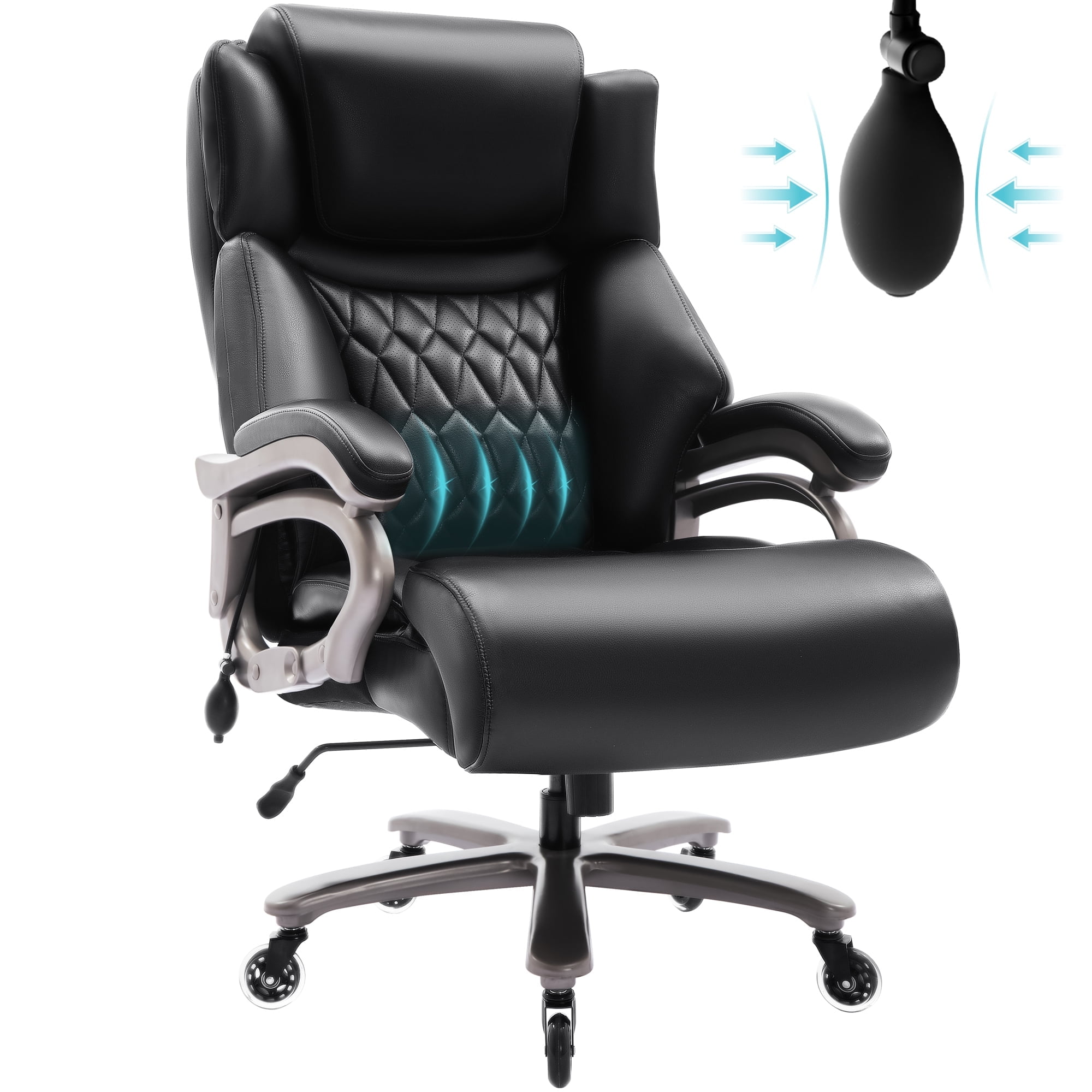 Big & Tall 400lbs Office Chair, Ergonomic High Back, Adjustable Lumbar ...