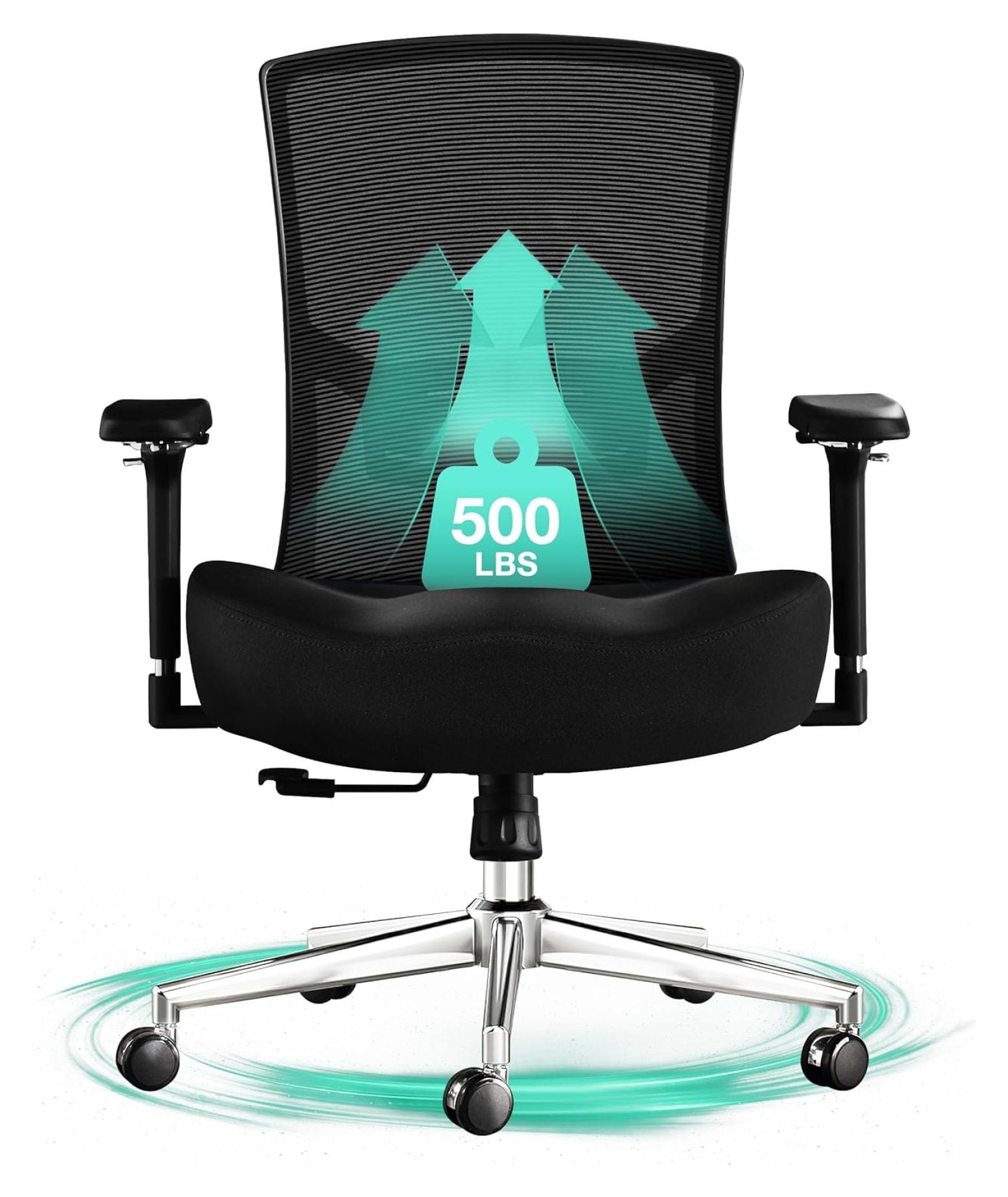 Big and Tall Office Chair 500lbs, Ergonomic Oversize Mesh Desk Chair ...