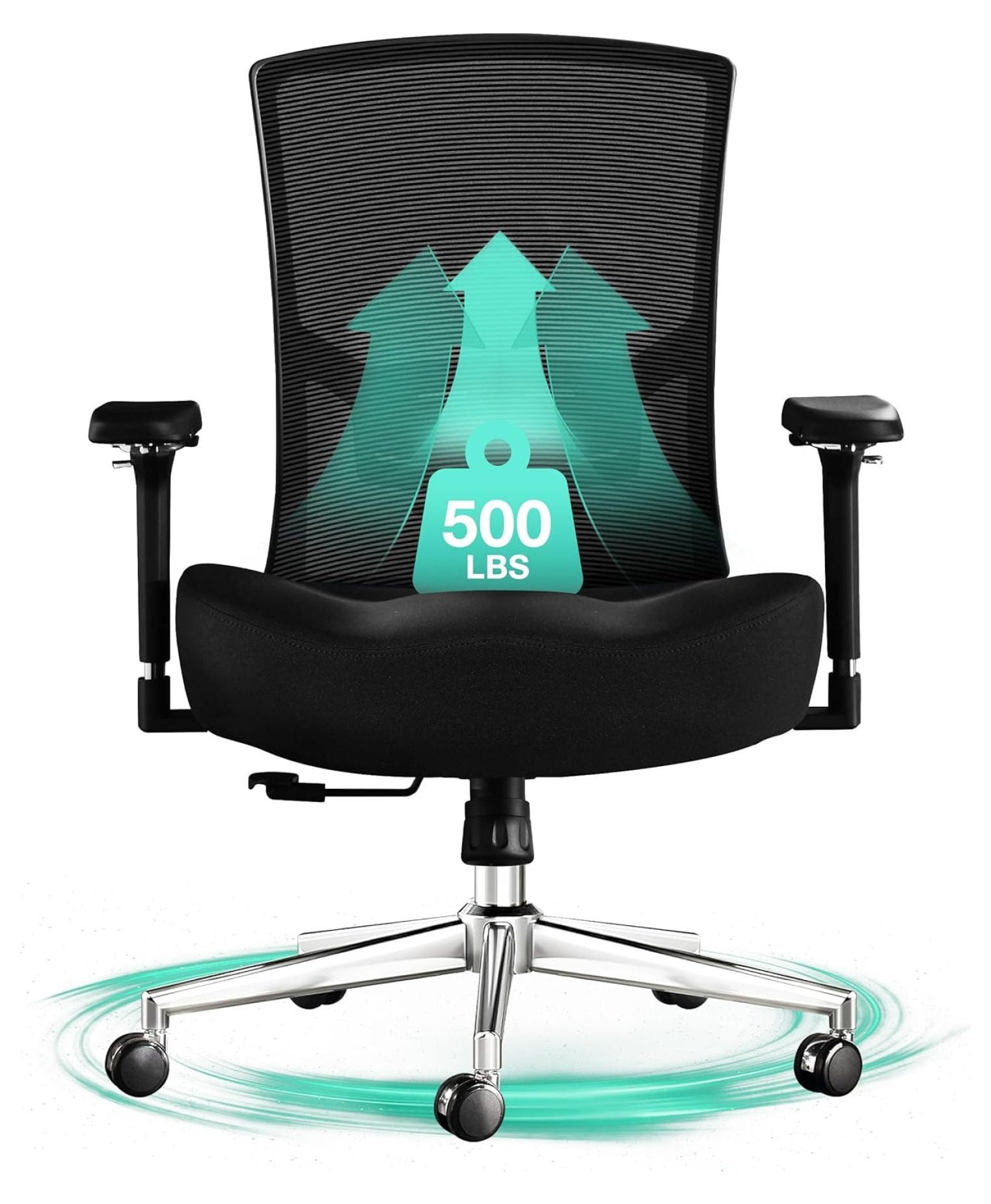 Big and Tall Office Chair 500lbs, Ergonomic Oversize Mesh Desk Chair ...