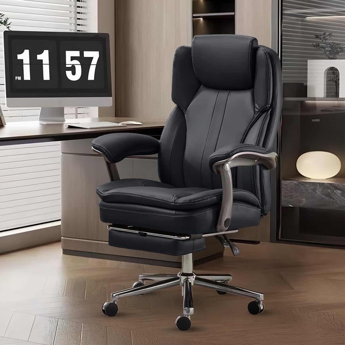 Big and Tall Office Chair 550 lbs Extra Wide Leather Luxury Executive ...