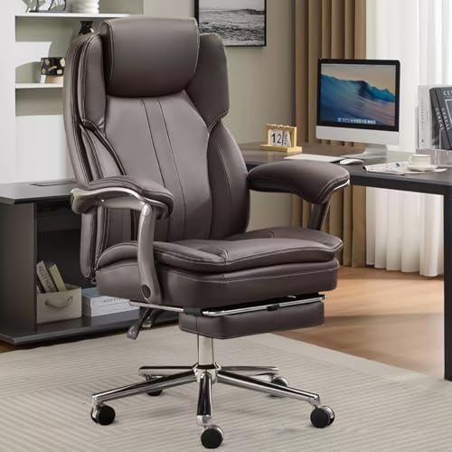 Big and Tall Office Chair 550 lbs Extra Wide Leather Luxury Executive ...