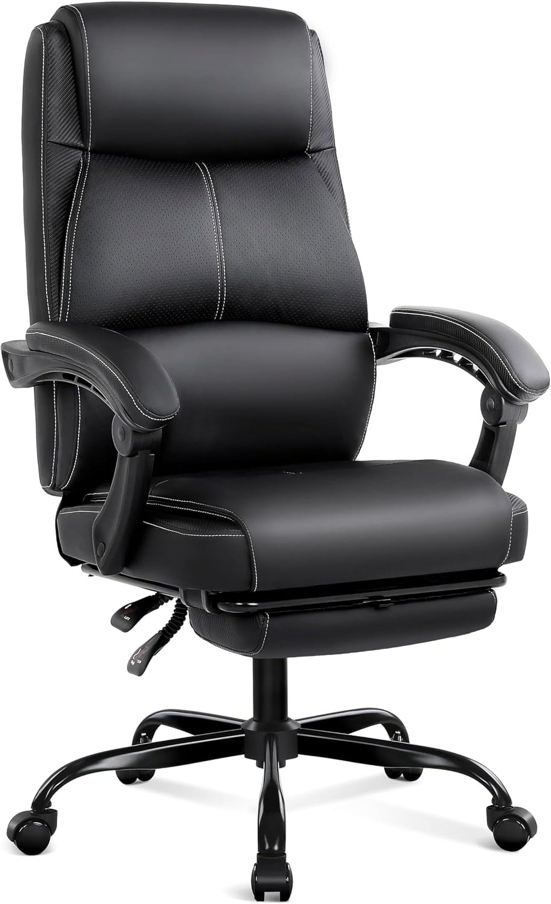 Big and Tall Office Chair with Footrest, High Back Desk Chair with ...